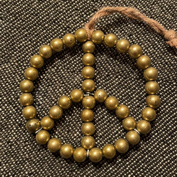 Pottery Barn | Holiday | Pottery Barn Peace Sign Beaded Ornament ...
